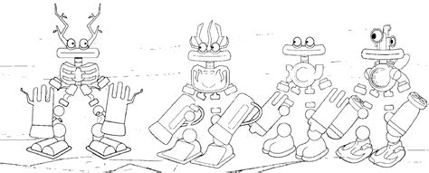 Dibujos para colorear Amigos del arcoíris wubbox Mis monstruos