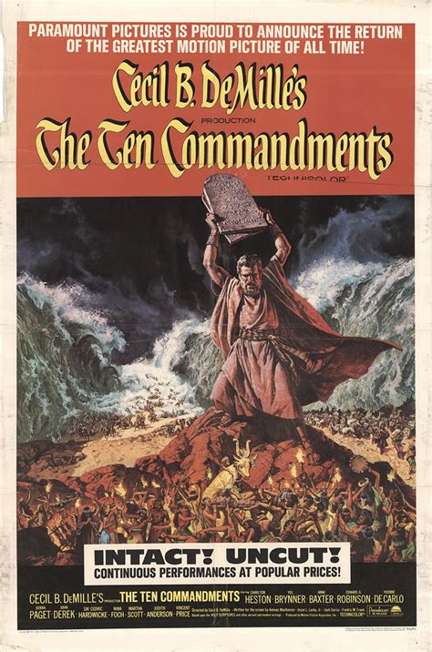 THE TEN COMMANDMENTS 1956 RE RELEASE POSTER US 1960 SIGNED BY