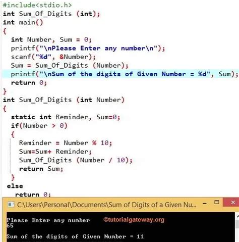 c program to find sum of digits in a number images and photos finder