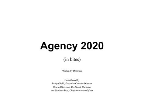 Doremus Weighs In On Whartons Future Of Advertising Program Agency 2020 Ppt