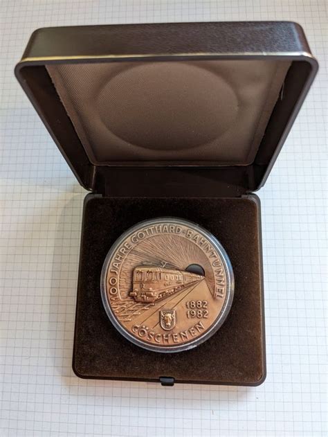 Médaille 100 jahre Gotthard Bahntunnel 1882 1982 Kaufen auf Ricardo