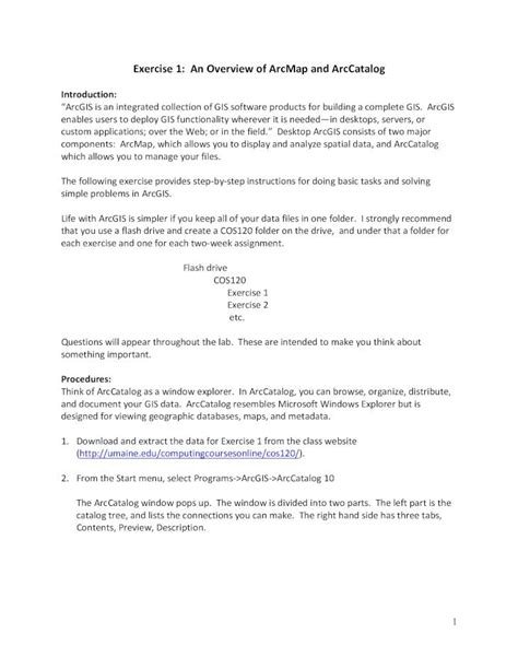 pdf exercise 1 an overview of arcmap and arccatalog€¦ · feature its type and thumbnail if it