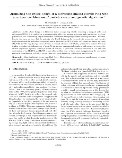 pdf optimizing the lattice design of a diffraction limited storage ring with a rational