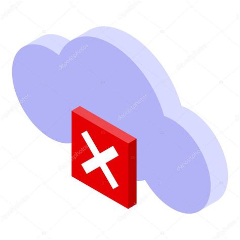 Icono De Error De Autenticaci N De Datos En La Nube Estilo Isom Trico 2024