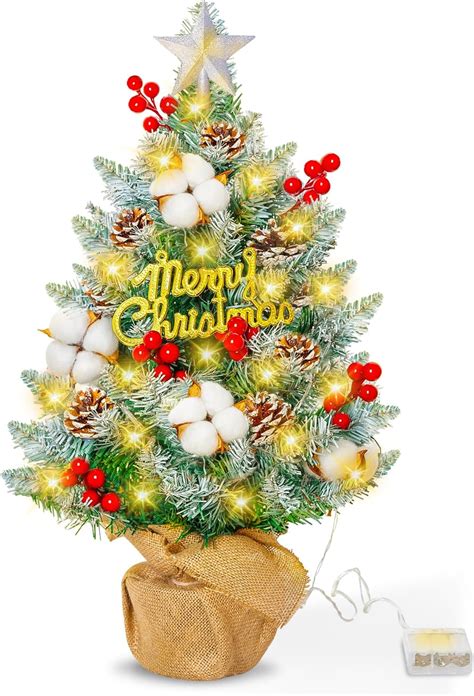 DONGQI Sapins de Noël 60 cm Mini Sapin de Noel Artificiel Mini Arbre