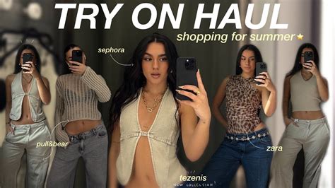 HUGE TRY ON HAUL Zara Tezenis Sephora Pull Bear Bershka Subdued