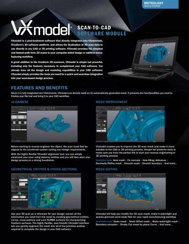 vxmodel scan to cad software module creaform pdf catalogs technical documentation brochure