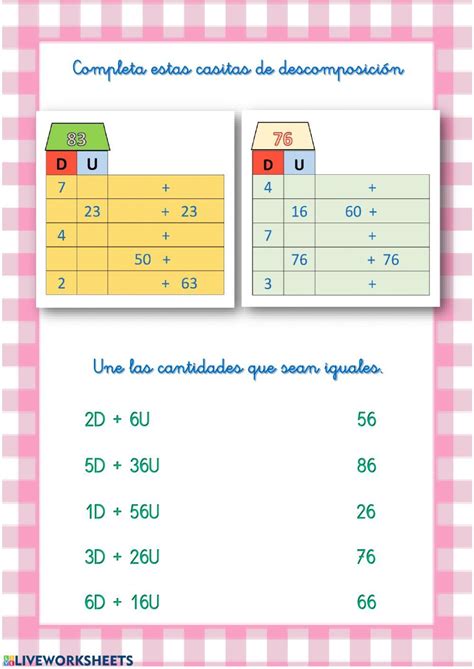 Composición y descomposición worksheet Map Map screenshot