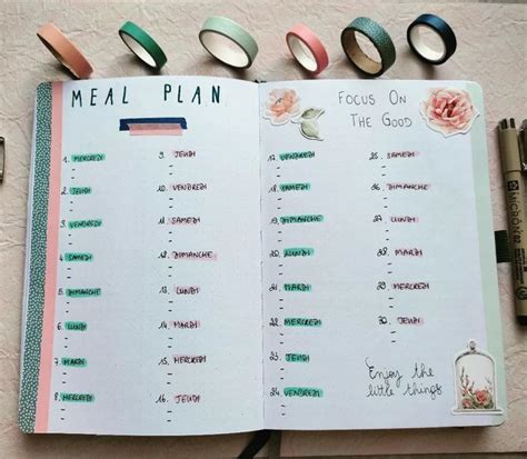 Bujo Inspiration France Meal Planning Addiction June Bullet