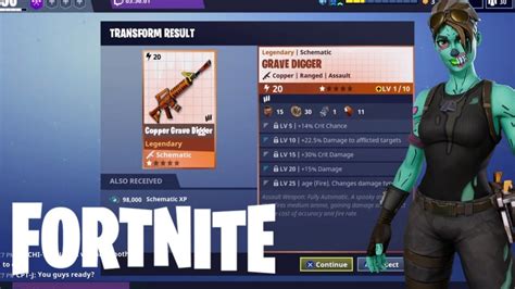 Fortnite Save The World How To Get Gravedigger Schematic The