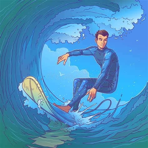Ejemplo Del Vector De Una Persona Que Practica Surf Ilustraci N Del