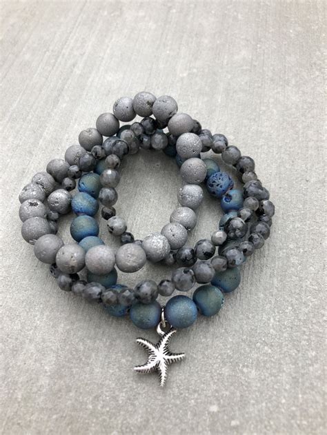 Stacked Natural Gemstone Bracelets Natural Gemstone Jewelry Natural