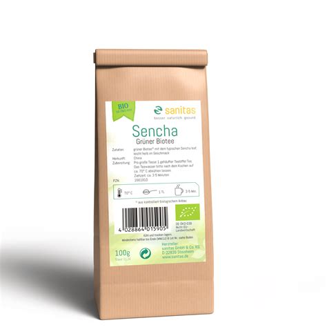 Grüner Bio Tee China Sencha kbA sanitas shop