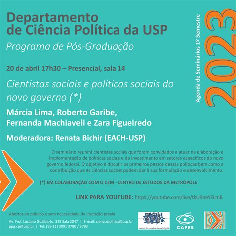 Cientistas Sociais Que Atuam No Novo Governo Participam De Semin Rio