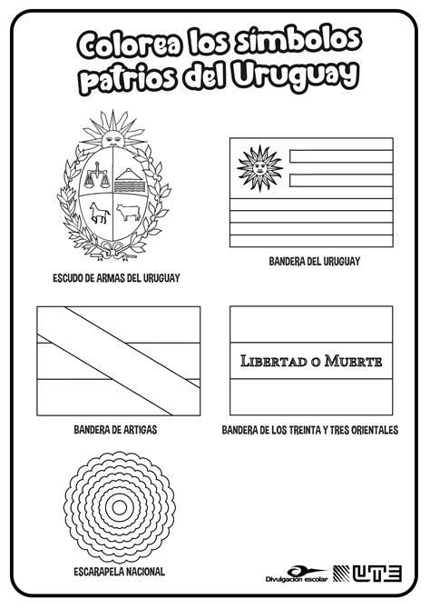 Simbolos Patrios Para Colorear
