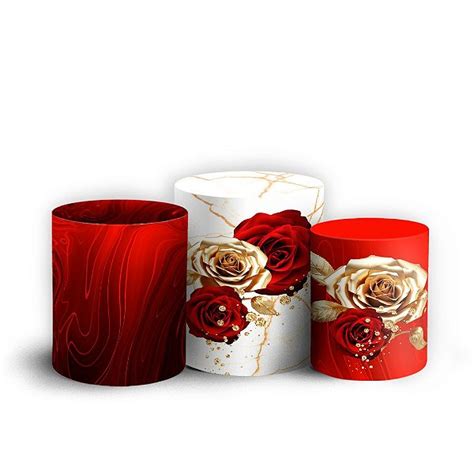 Trio Cilindro Borboleta Floral Sublimado 3D Elástico Sublitex