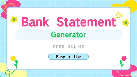Bank Statement Generator How To Make Fake Bank Statements Online