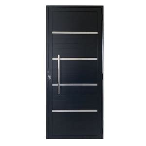 Porta Lambril De Alumínio Preto Puxador E Friso Linha 25 Lado