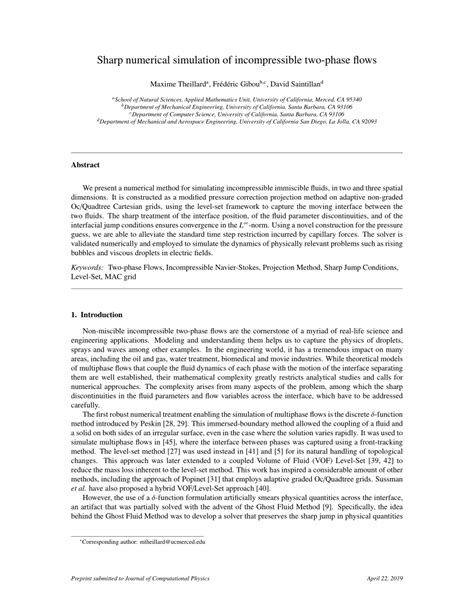 pdf sharp numerical simulation of incompressible two phase flows
