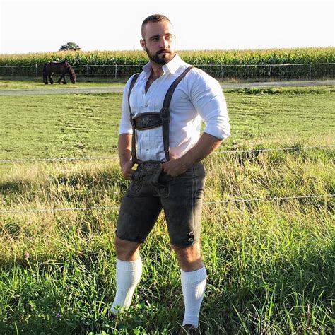 Dominik Scherl Hairy Men Bavarian Outfit Lederhosen Outfit Burly Men