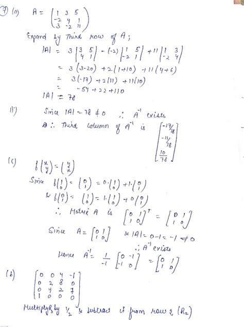 determinants and linear transformations 4 a let a be the matrix 1 2 4 1 3 2 11 i calculate
