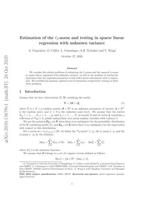 pdf estimation of the l 2 norm and testing in sparse linear regression with unknown variance