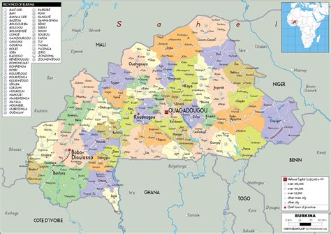 Burkina Faso Map Political Worldometer