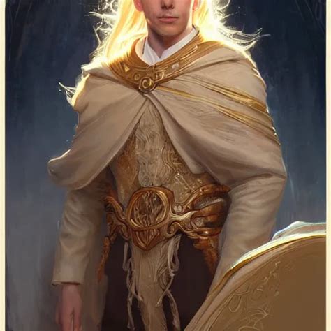 Portrait Of A Blonde Haired Male Cleric D D Fantasy Stable Diffusion