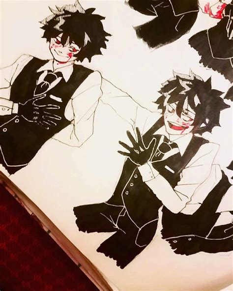 Three Black And White Drawings Of People On A Sheet Of Paper With One