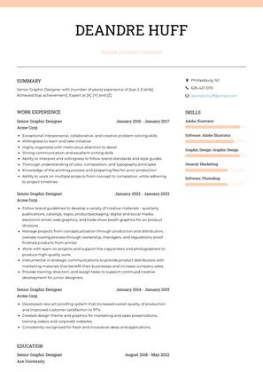 Senior Graphic Designer Resume Examples And Templates