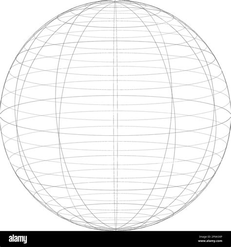 Sphere Orb Ball With Wireframe Grid Mesh Surface Stock Vector