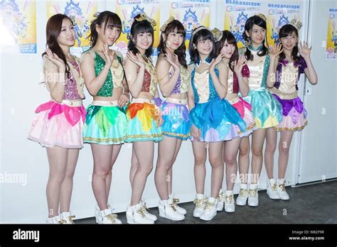 Members Of Japanese Idol Girl Group Ske Pose During The C X