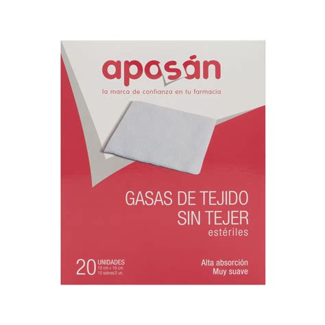 Aposan gasa estéril tejido sin tejer 10cmx10cm 20 gasas 2ud sobre