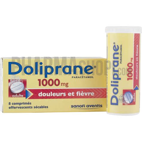 Doliprane effervescent 1000mg de paracétamol pour adulte