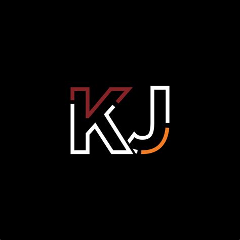 Abstract Letter KJ Logo Design With Line Connection For Technology And
