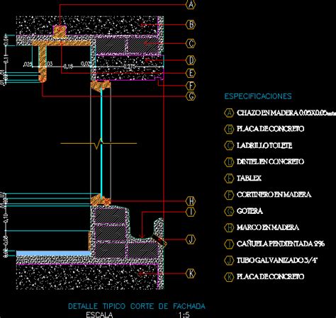 Typical Detail Of Section Facade DWG Section For AutoCAD Designs CAD