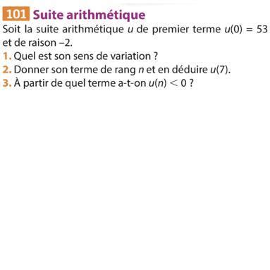 Bonjour Je Narrive Pas R Soudre Cette Question De Suite Arithm Tique