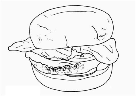 Coloriage Un Hamburger Savoureux télécharger et imprimer gratuit sur