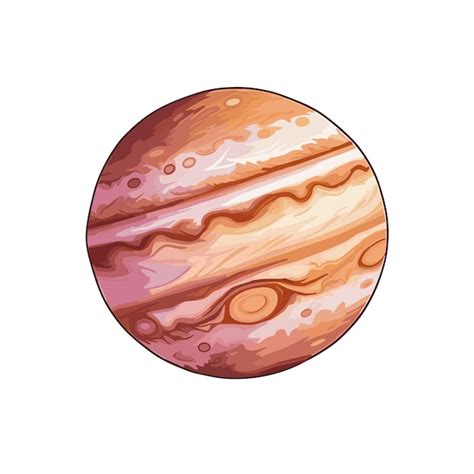 Premium Vector The Planet Jupiter On A White Background Cartoon