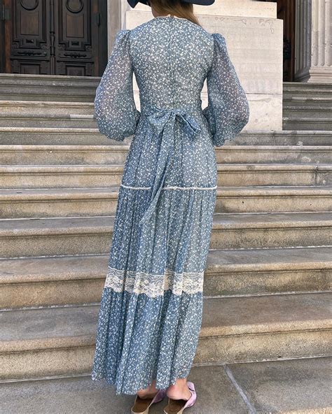1970s Gunne Sax Long Sleeve Maxidress For Sale At 1stDibs
