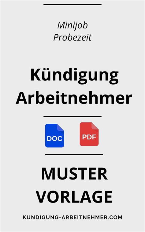 Kündigung Minijob Probezeit Arbeitnehmer Muster