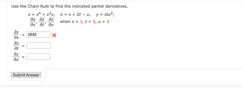 Solved Use The Chain Rule To Find The Indicated Partial Chegg