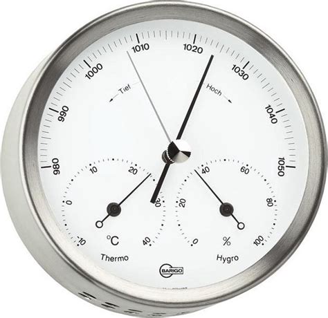 Station météo Barigo 317 en acier inoxydable analogique bol