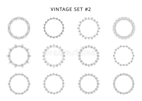 Set Of Circular Decorative Frames Vector Illustration Stock Vector