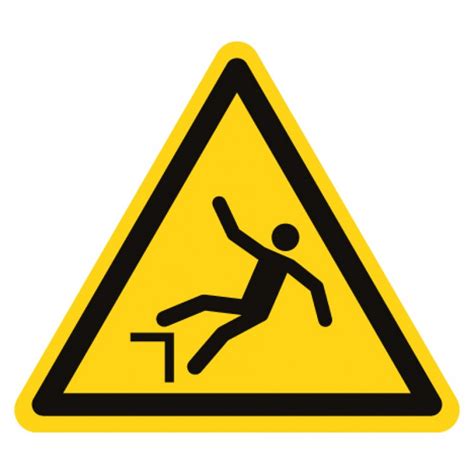 Pictogramme Danger Chute Avec Denivellation ISO 7010 W008