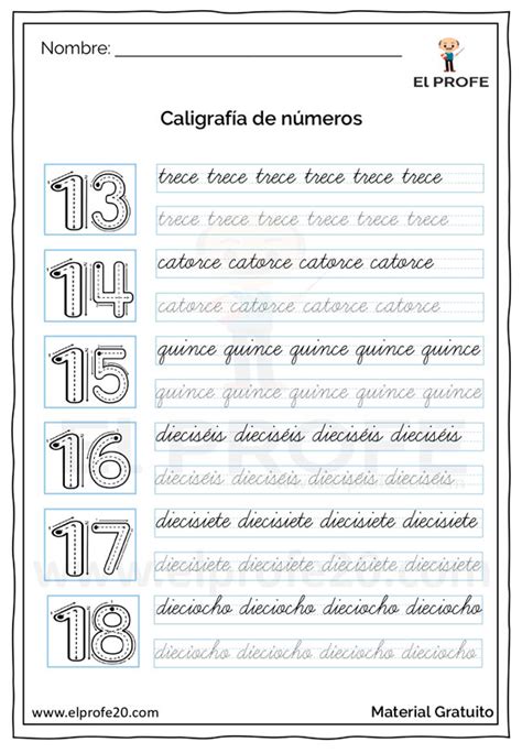 Cuadernillo Numeros Del 1 Al 100 Pdf