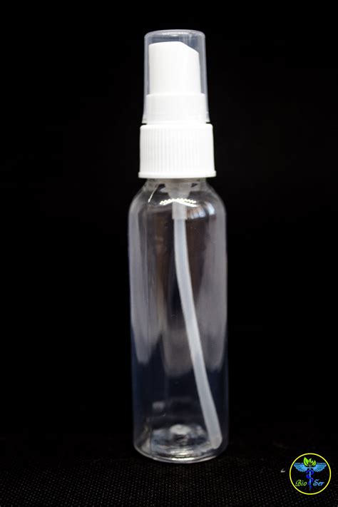 Botella Boston 60 ml Pet con atomizador Centro de Formación Bio Ser