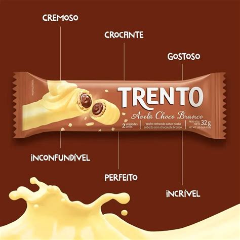 C 16 Wafer Trento Avelãs Chocolate Branco 32g Caixa Peccin Lupel
