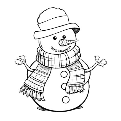 Großer Schneemann Ausmalbild kostenlos herunterladen