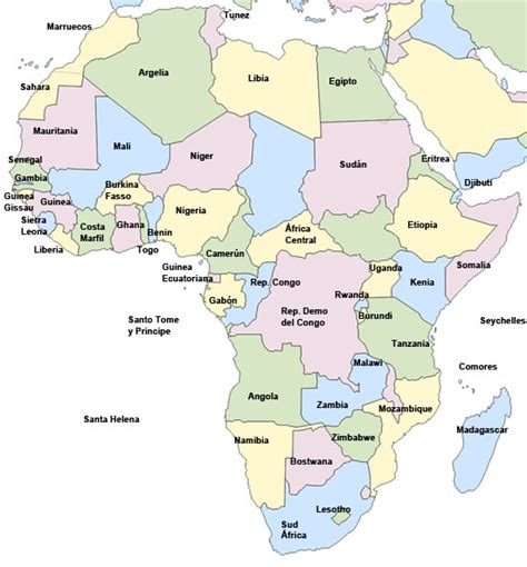Mapa politico de africa en español Imagui